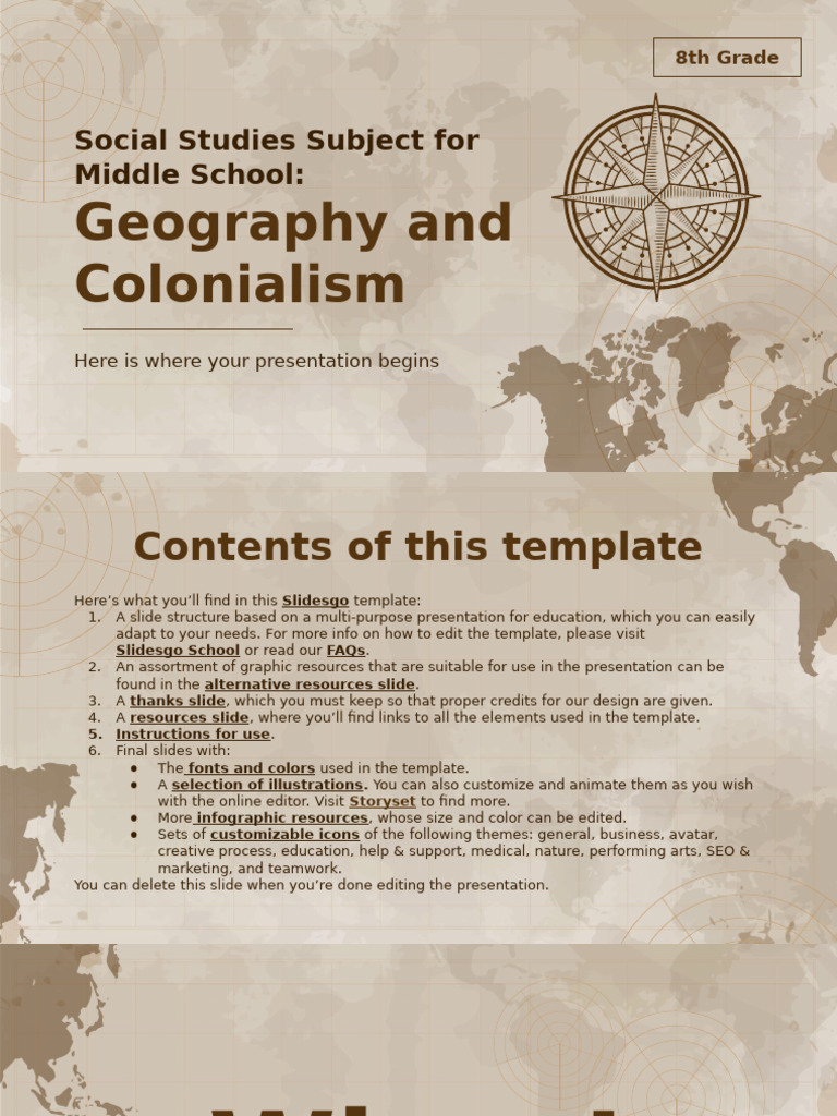 Social Studies Subject For Middle School - 8th Grade Geography and ...