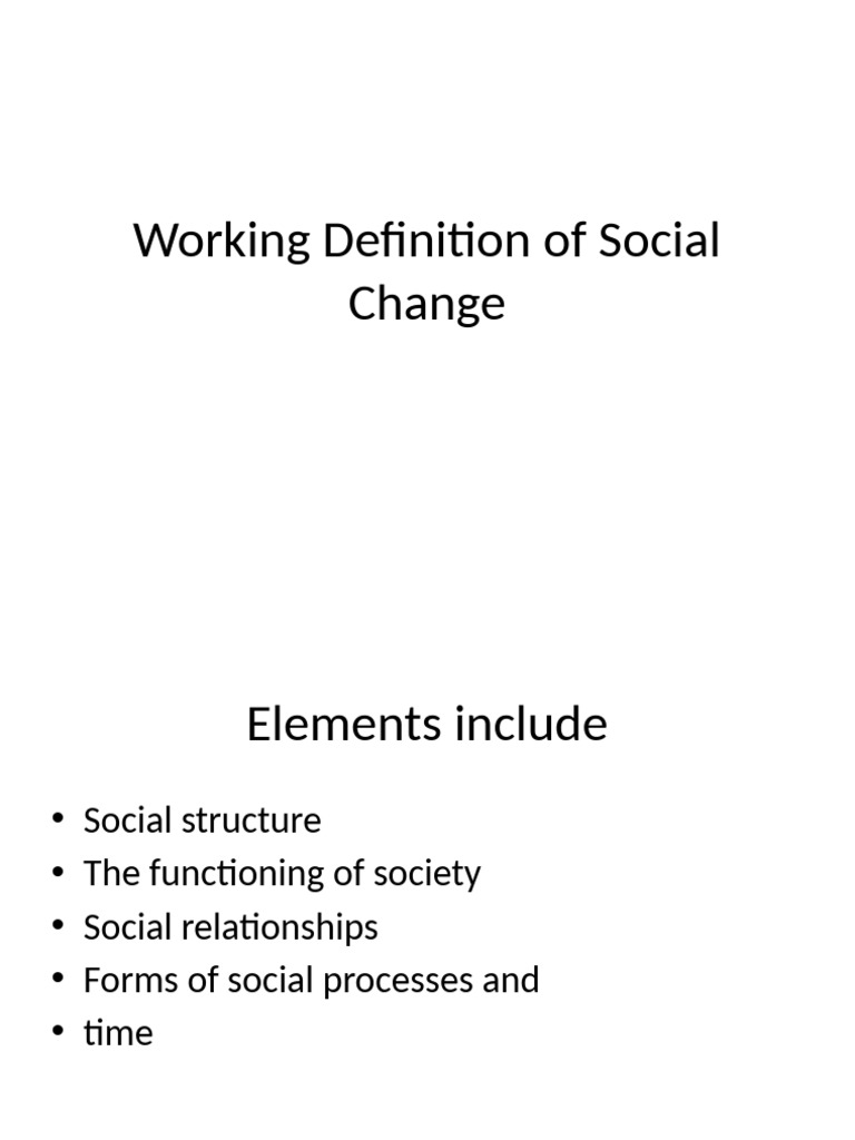 Working Definition of Social Change | PDF