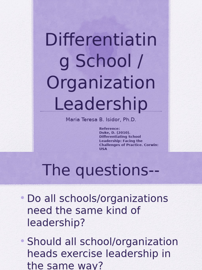 Differentiating School Leadership Strategies | PDF | Leadership ...