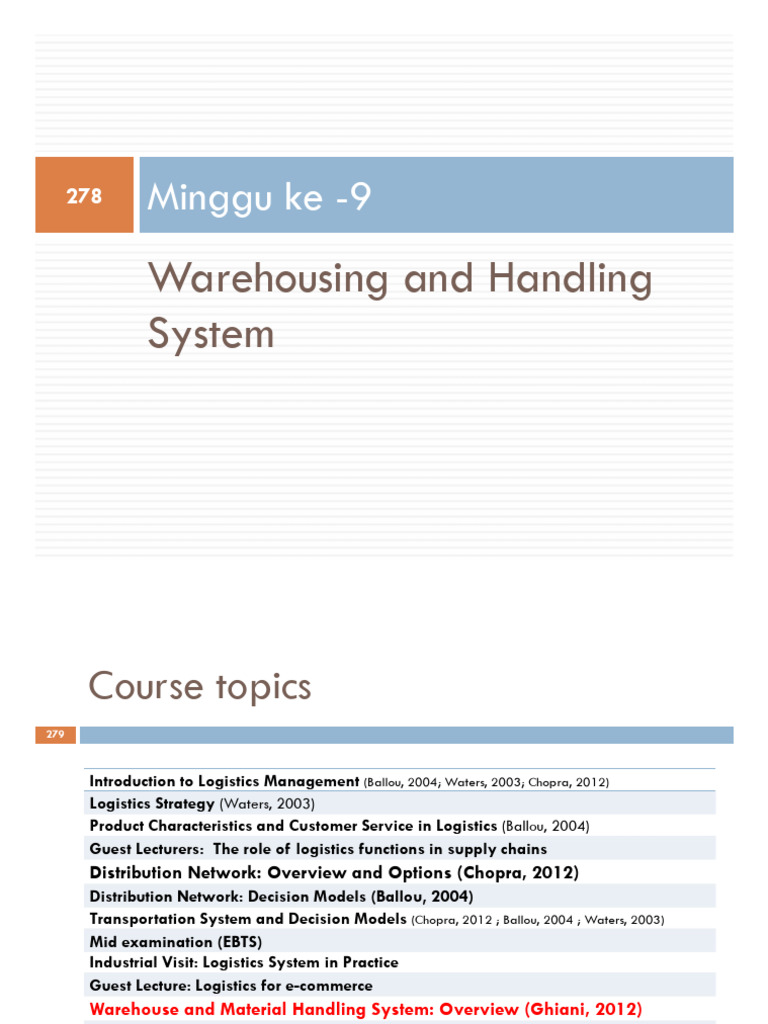 Week 9 - Warehouse and Material Handling System Overview | PDF ...