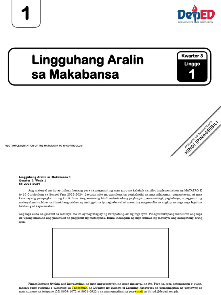 LE_Makabansa1_Q3_Week1_v2 | PDF