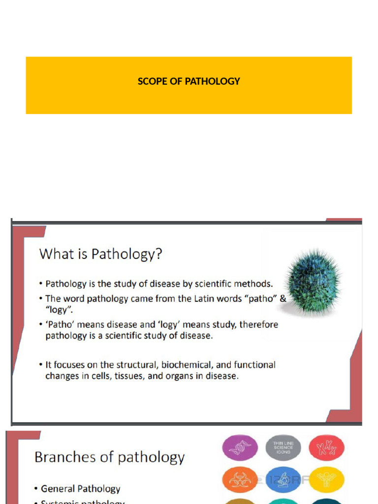 Scope of Pathology | PDF | Pathology | Autopsy