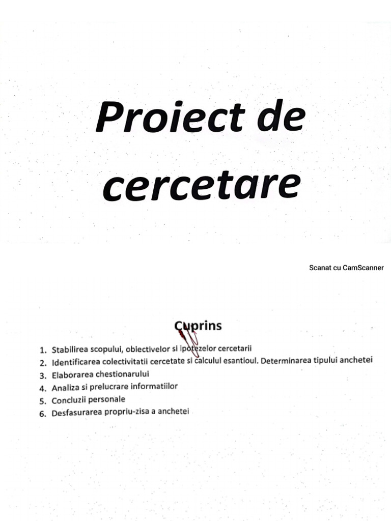 Proiect Cercetare | PDF