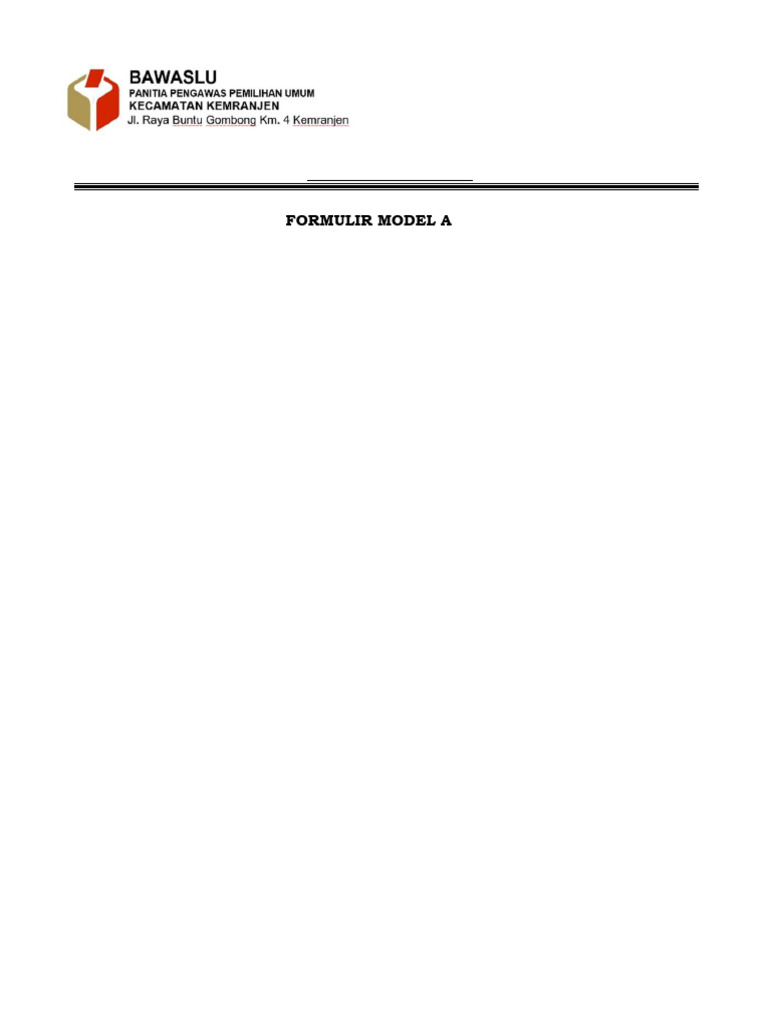 Form A4 Bu Arfi | PDF