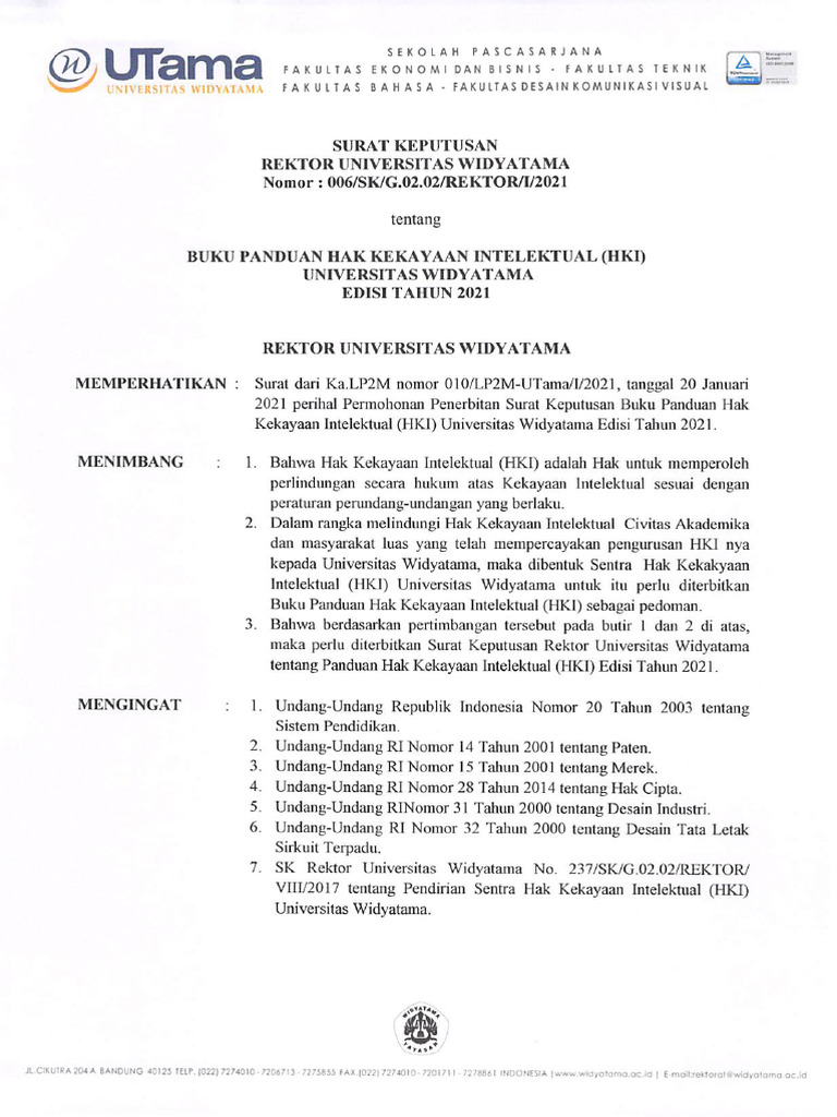 SK-No-006-Buku-Panduan-Hak-Kekayaan-Intelektual-HKI-edisi-2021 | PDF