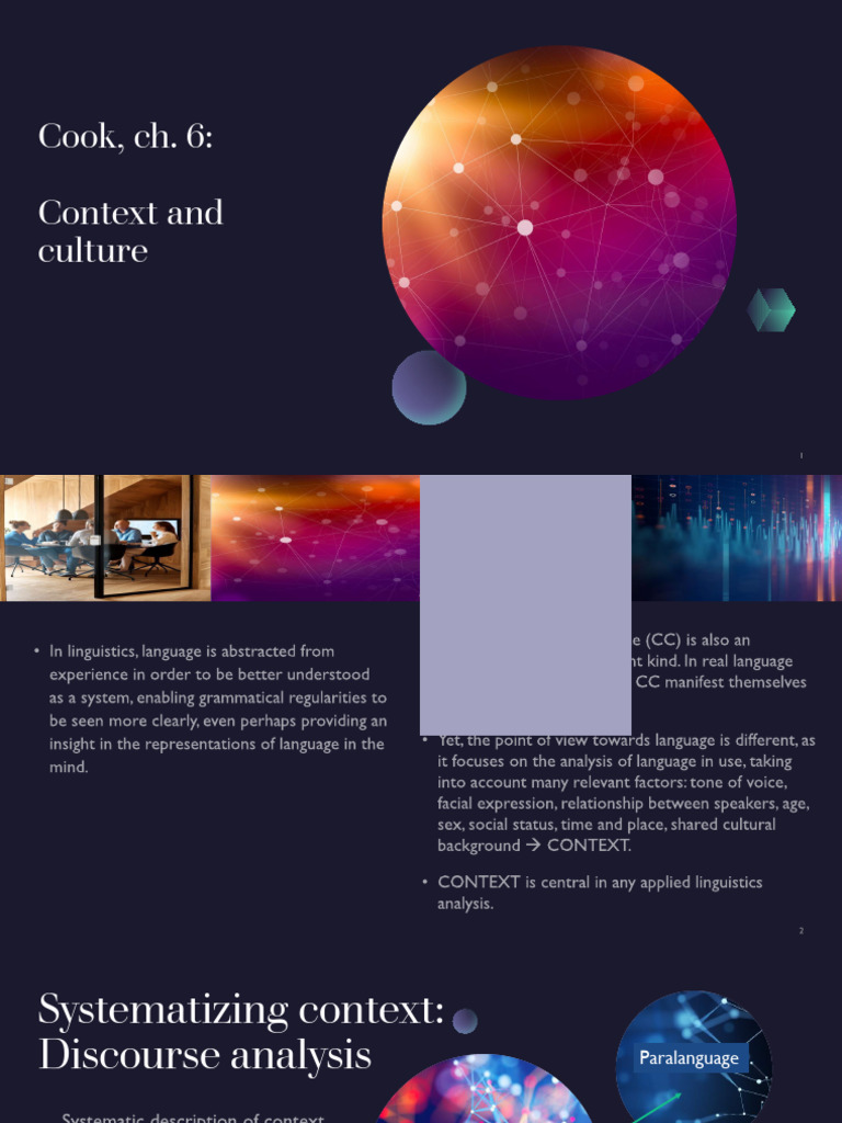 Cook, CH 6 - Context and Culture | PDF | Communication | Linguistics