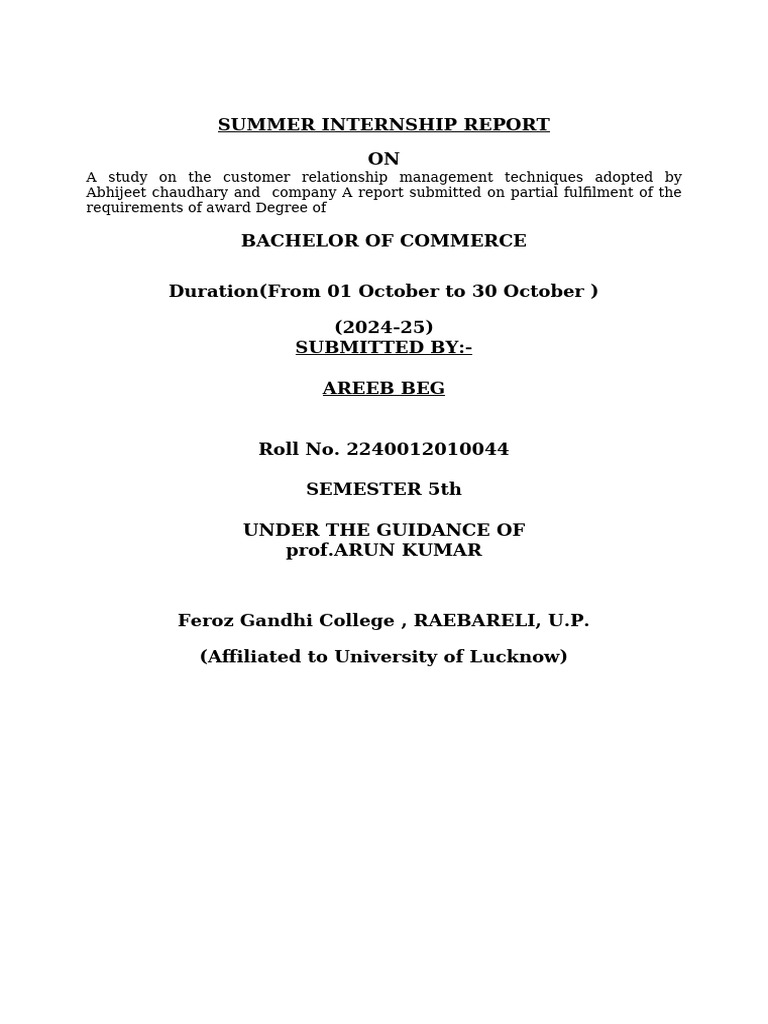 Internship Report | PDF | Bookkeeping | Financial Services