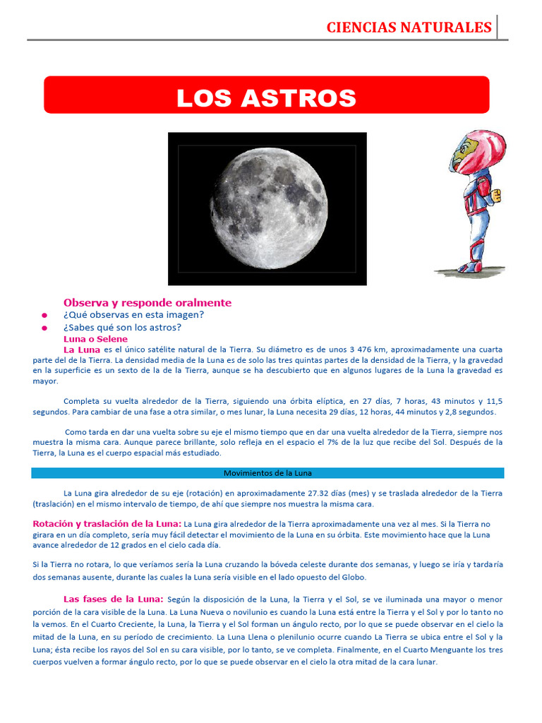 Explorando la Luna y los Astros | PDF | Luna | Planetas
