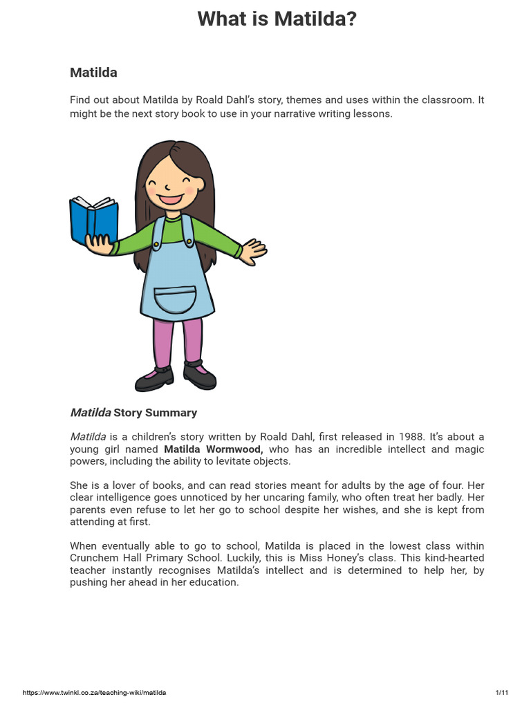 Matilda: Summary and Classroom Insights | PDF