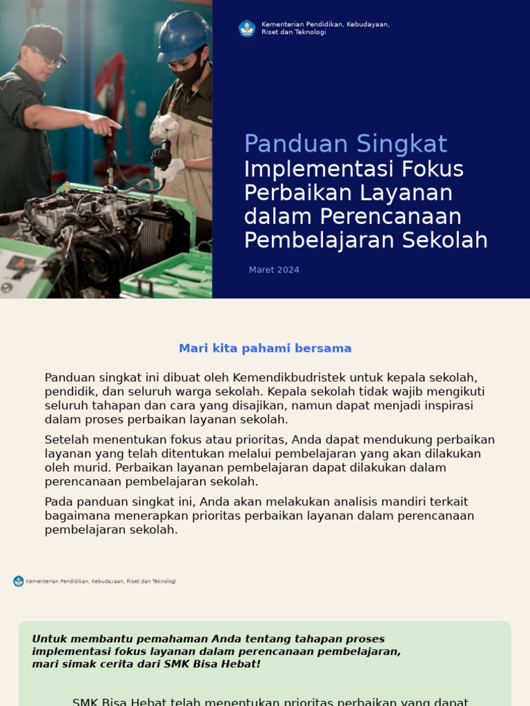 (SMK) 3.1.2 - Panduan Singkat Tahap Benahi - Implementasi Fokus Perbaikan Layanan Melalui ...