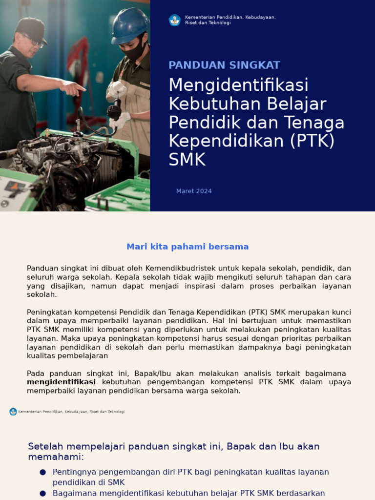 Identifikasi Kebutuhan Belajar PTK SMK | PDF