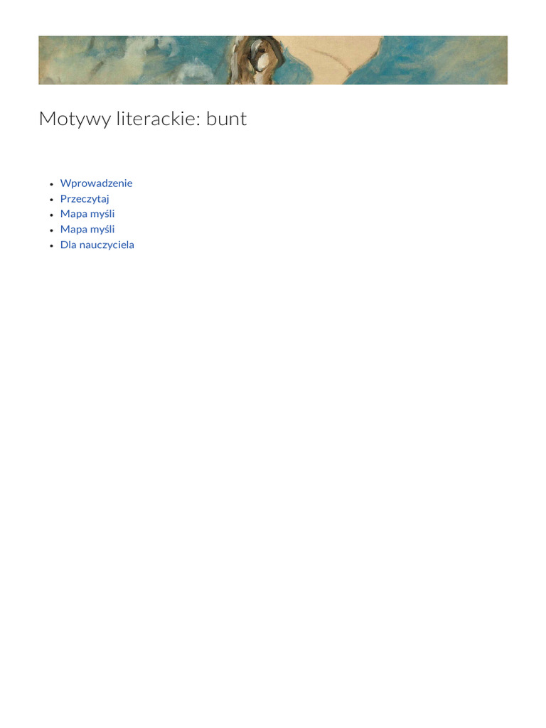 Motywy Literackie Bunt | PDF