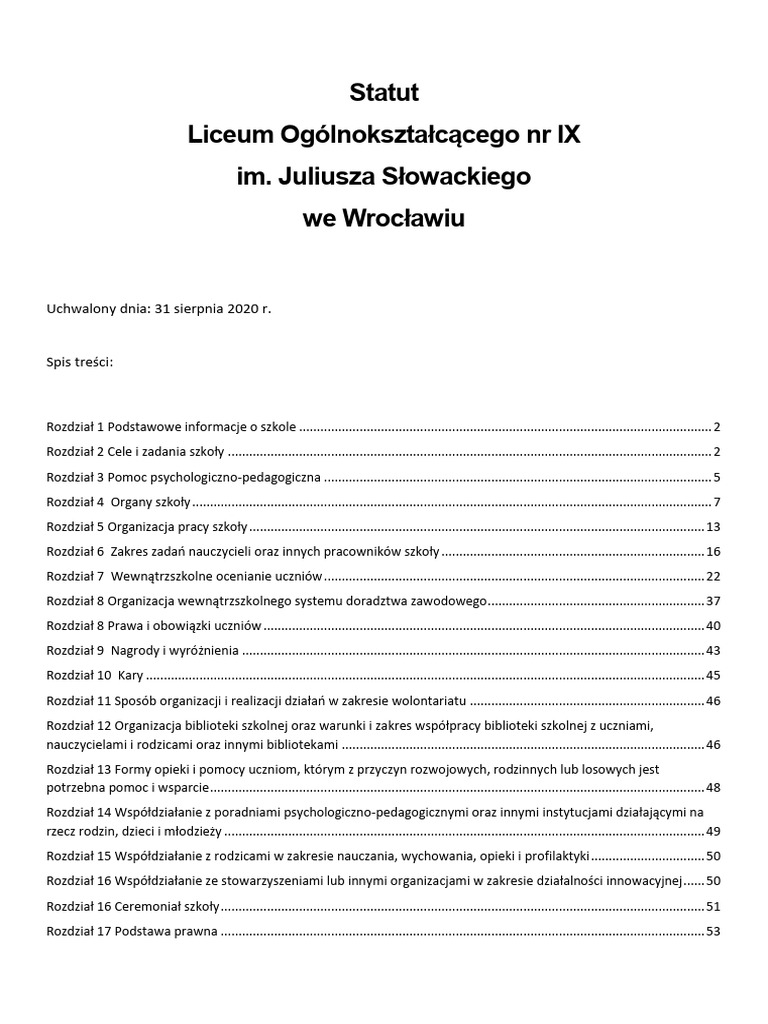 Statut LO IX 2020 | PDF