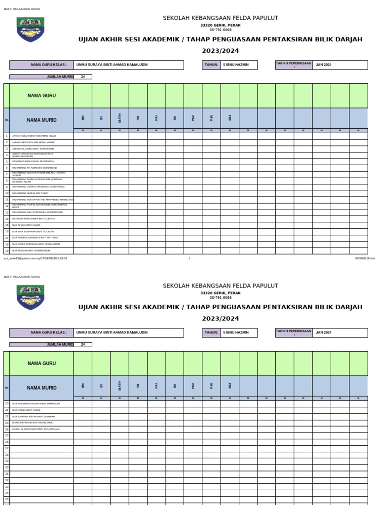 T5 SLIP PERIKSA N PBD | PDF