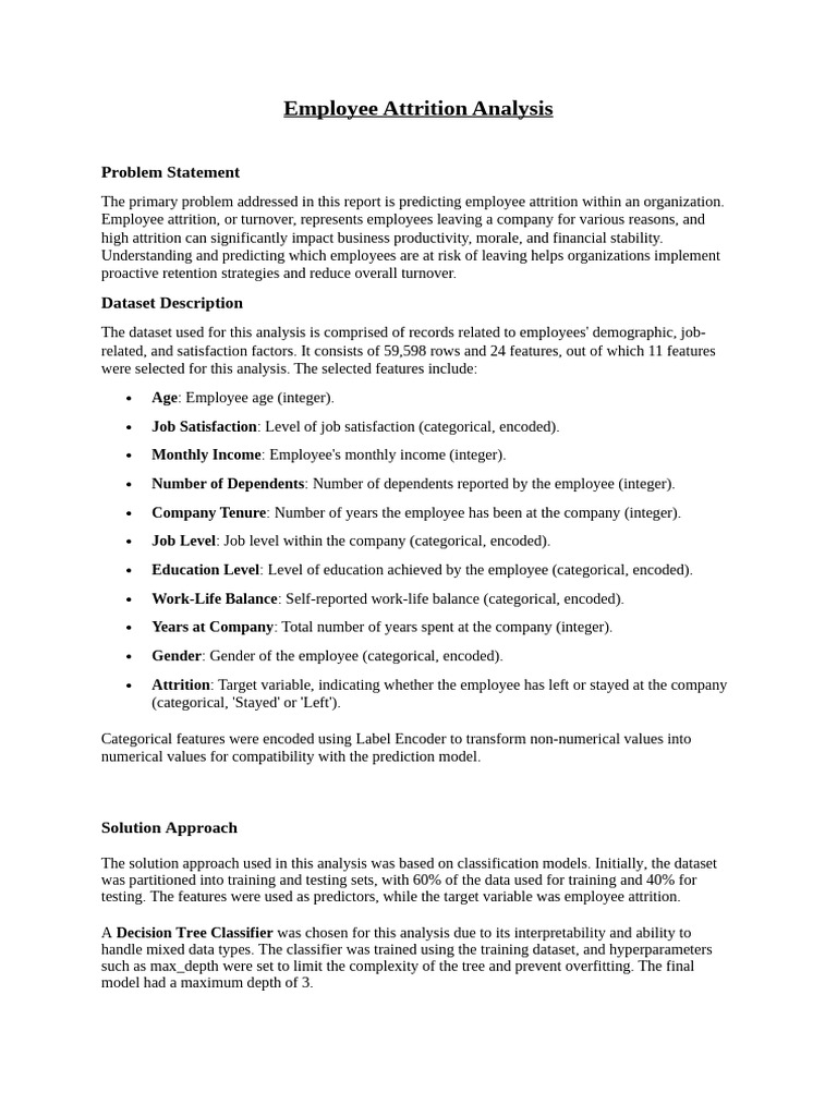 Employee Attrition Analysis Report | PDF | Accuracy And Precision ...
