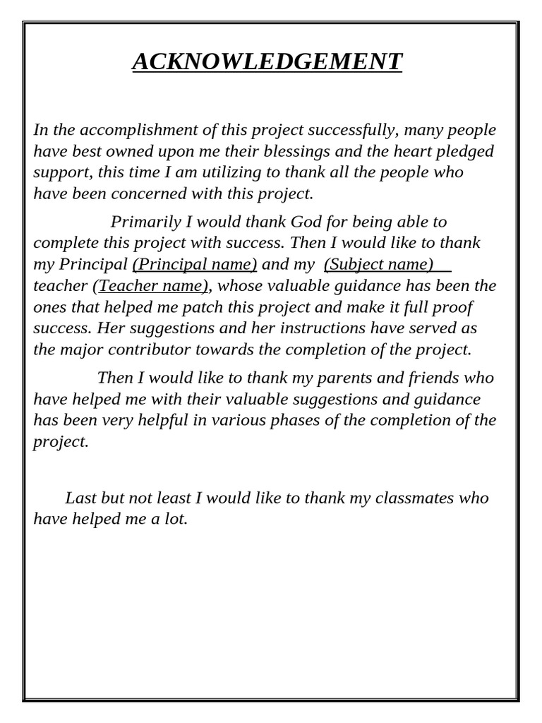 Acknowledgement | PDF