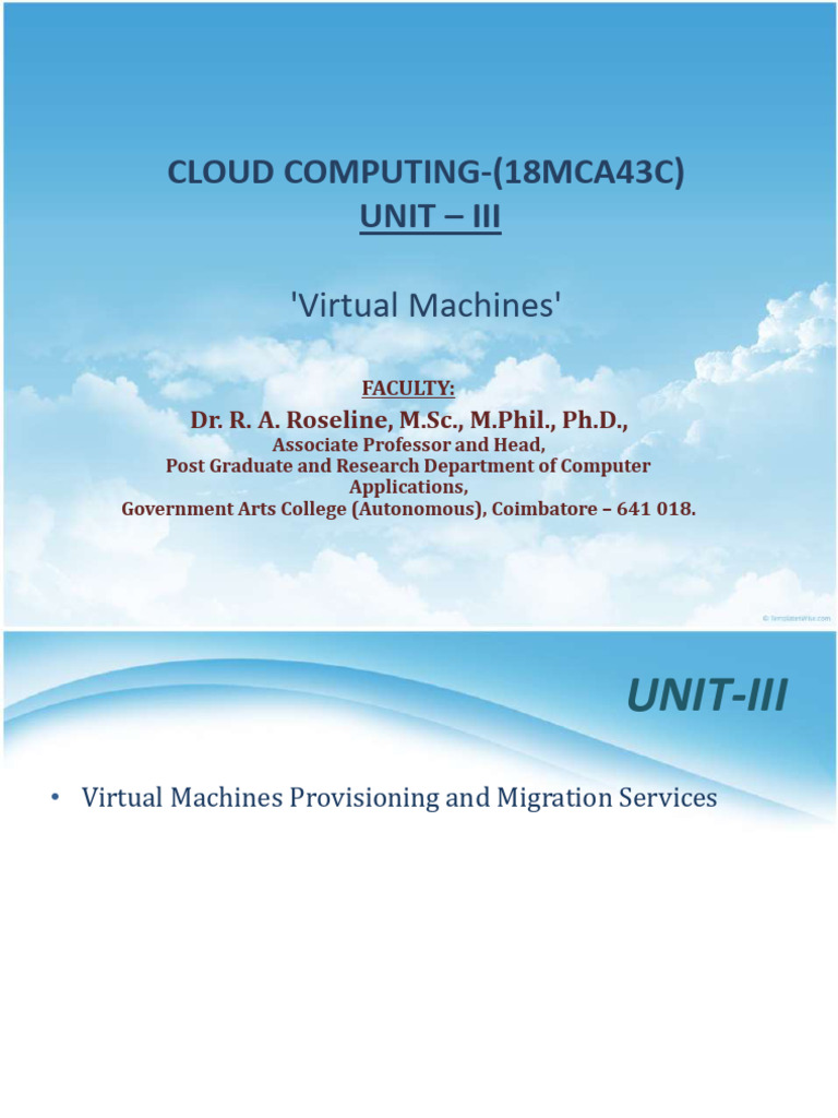 18MCA43C-U3 | PDF | Cloud Computing | Virtualization
