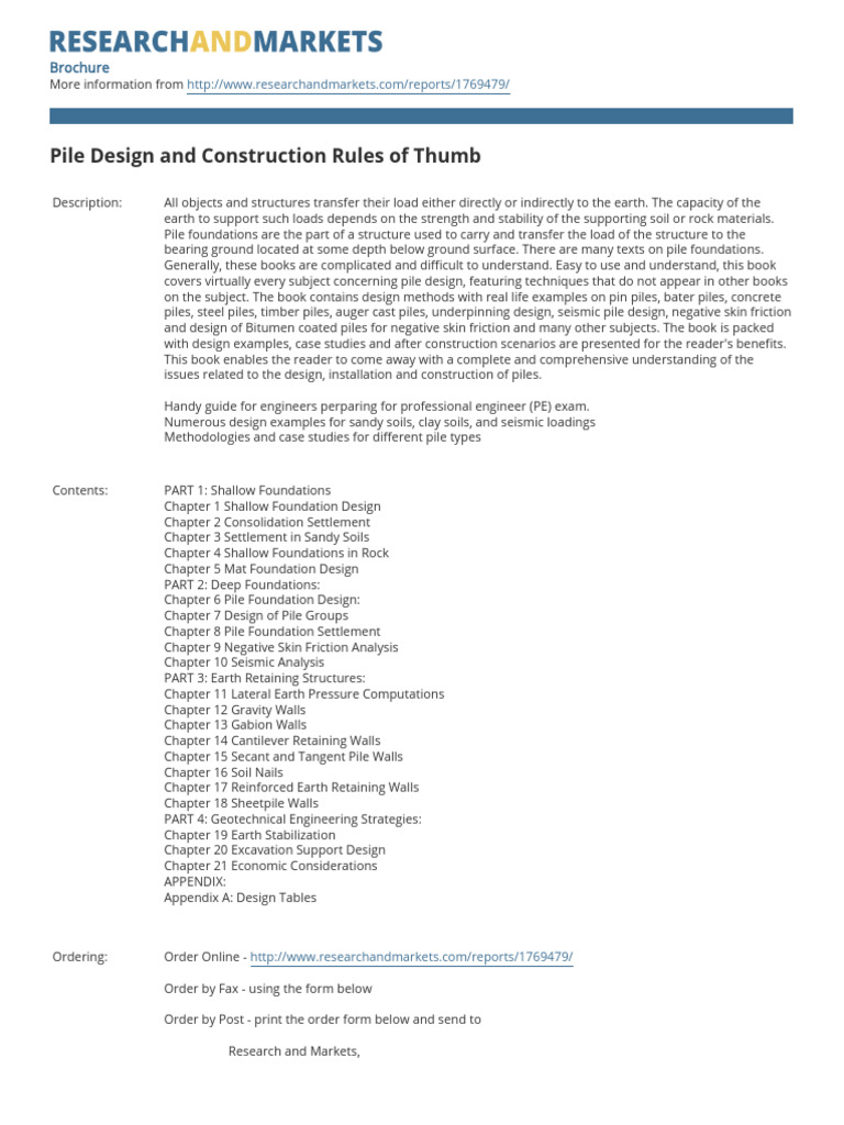 Pile Design and Construction Rules of Thumb | PDF | Deep Foundation ...