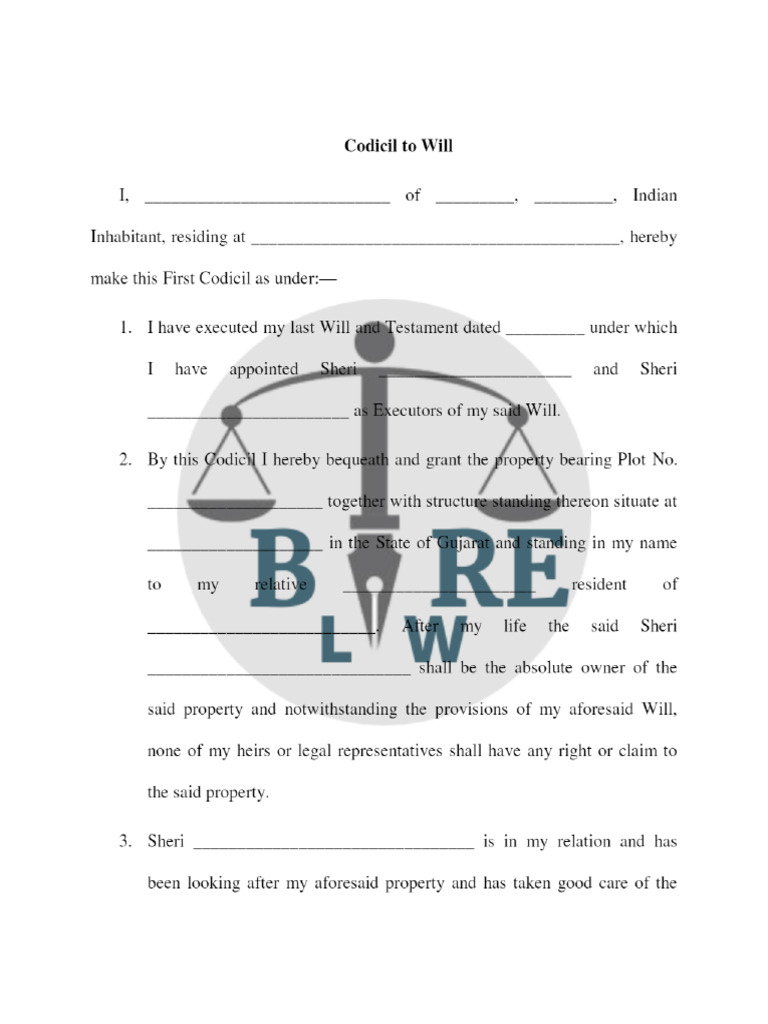 Codicil to Will | PDF