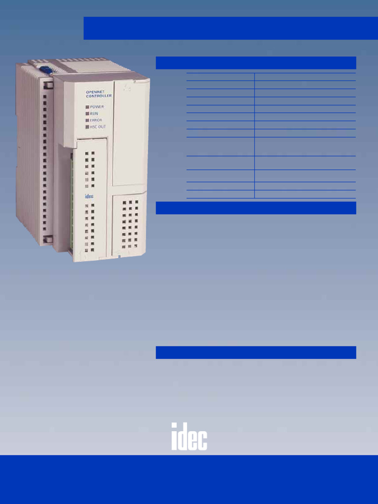 Idec FC3A CP2K Datasheet | PDF | Input/Output | Analog To Digital Converter