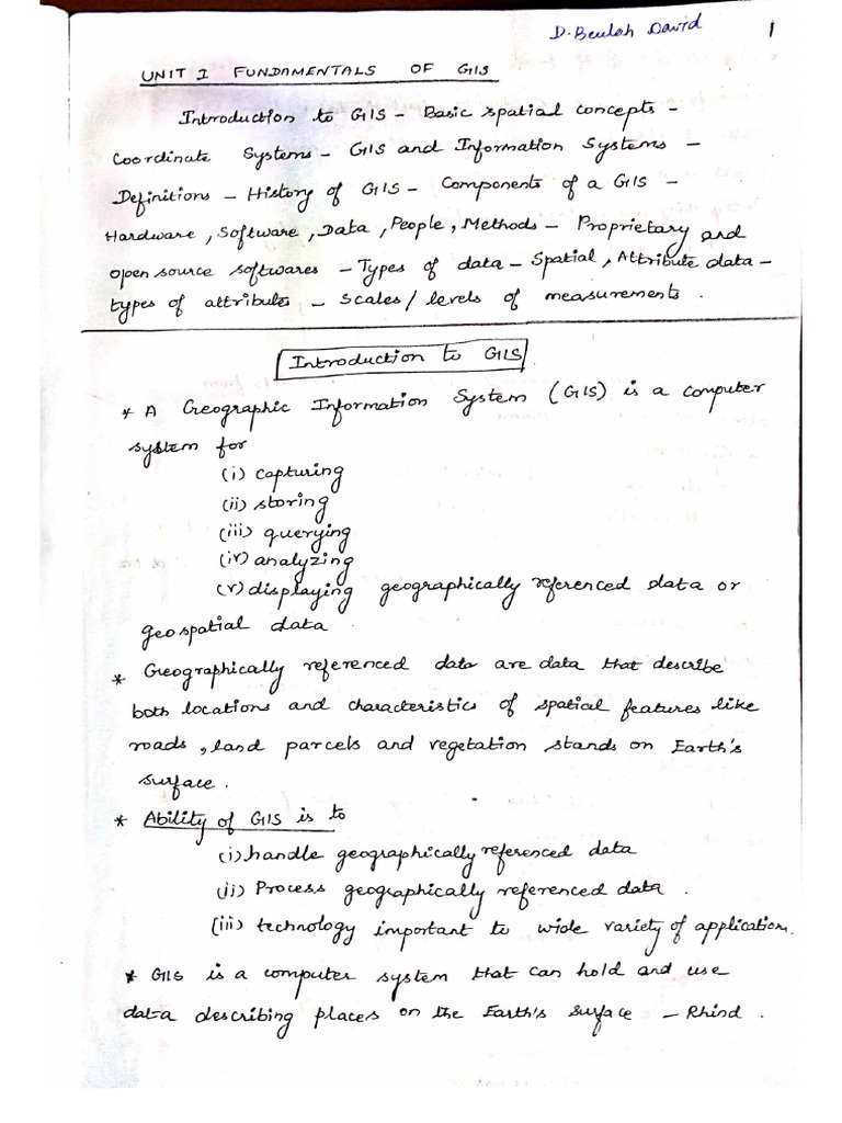 Gis - Unit 1 | PDF