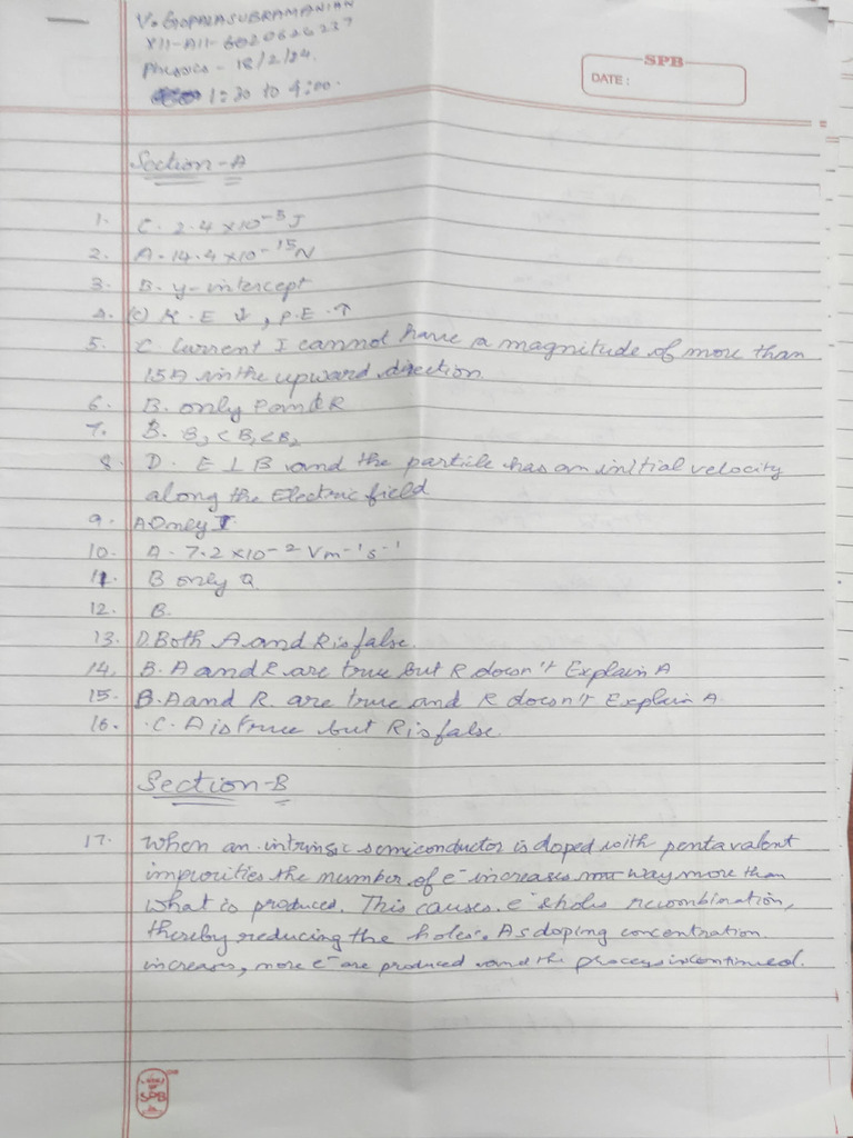 Physics Additional Question Paper | PDF