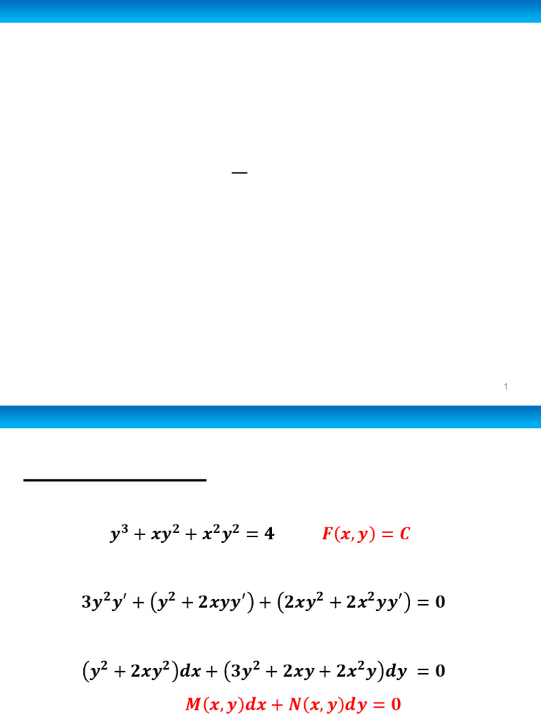 Lec_03_ODE_Exact_Ber_Sub | PDF | Ordinary Differential Equation | Equations