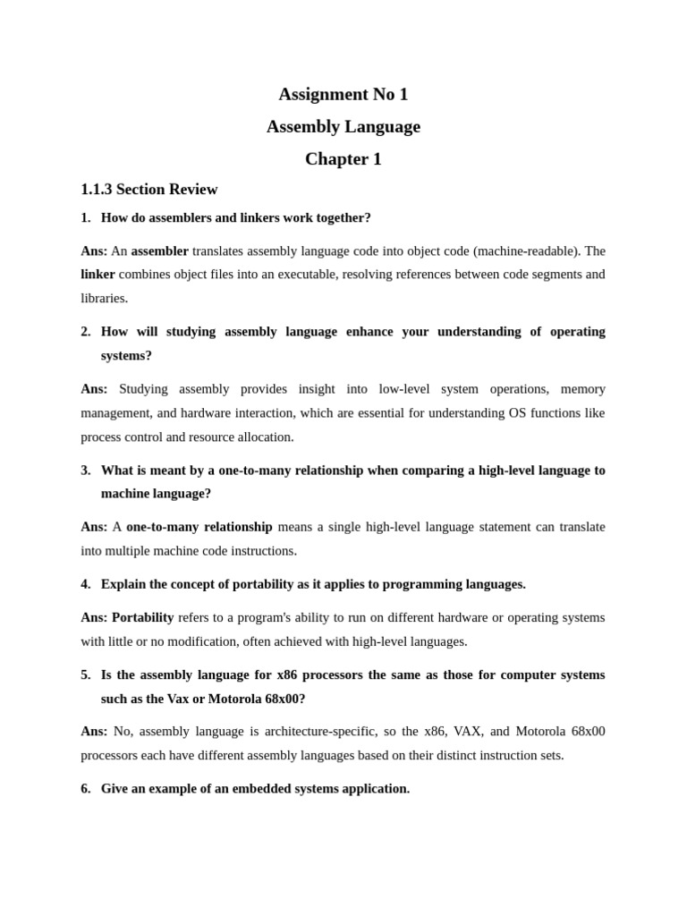 Assembly Language Assignment 1 | PDF | Integer (Computer Science ... Assembly Language Assignment 1 | PDF | Integer (Computer Science ...