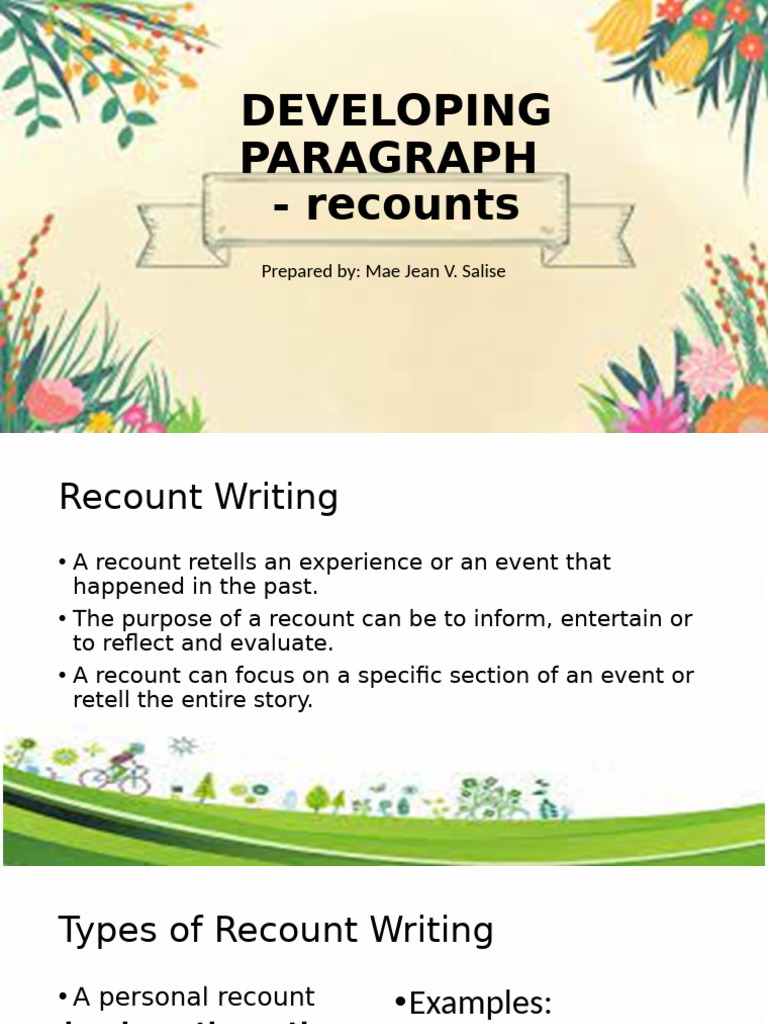 Developing Paragraph - Recounts | PDF