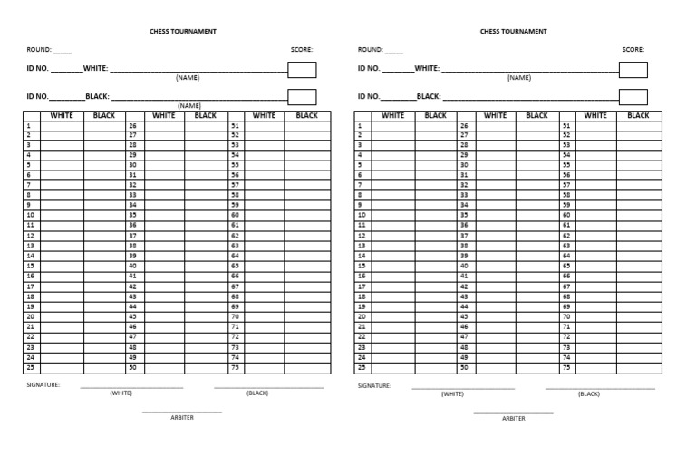CHESS-RECORD-SHEET | PDF | Chess Competitions | Gaming