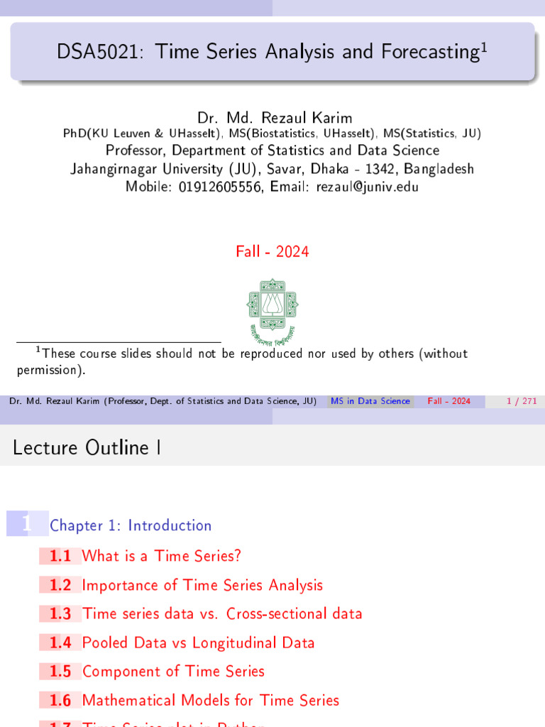 Time Series Analysis and Forecasting | PDF | Time Series | Stationary Process