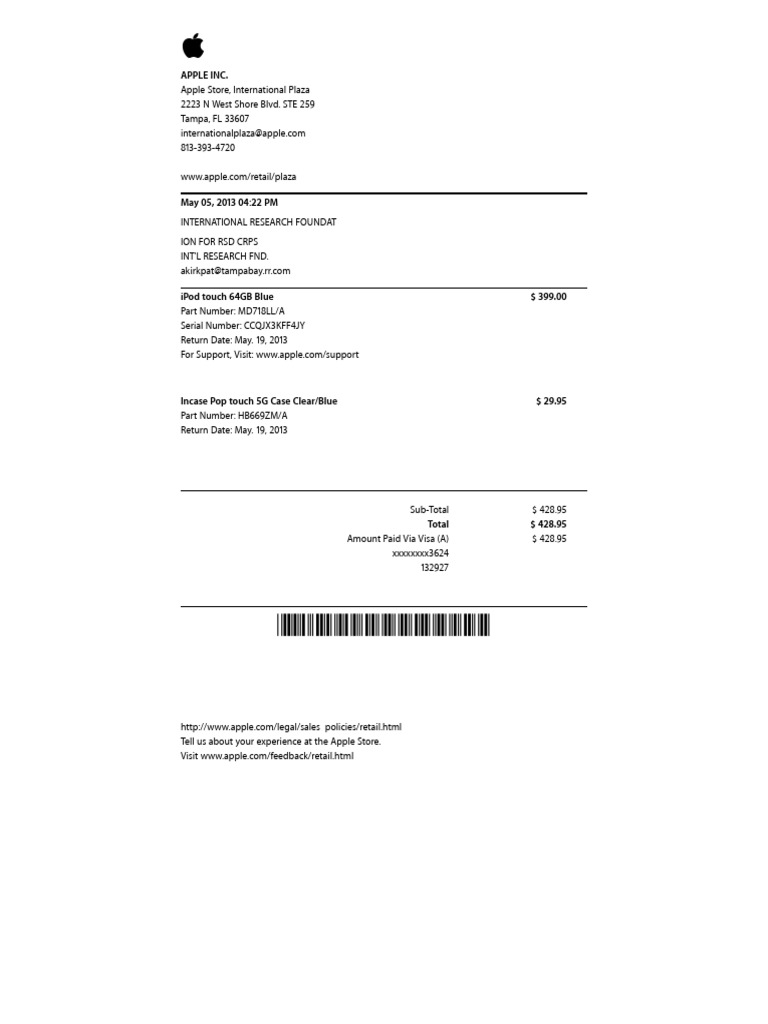 Emailreceipt 20130505R0194774110 PDF | PDF