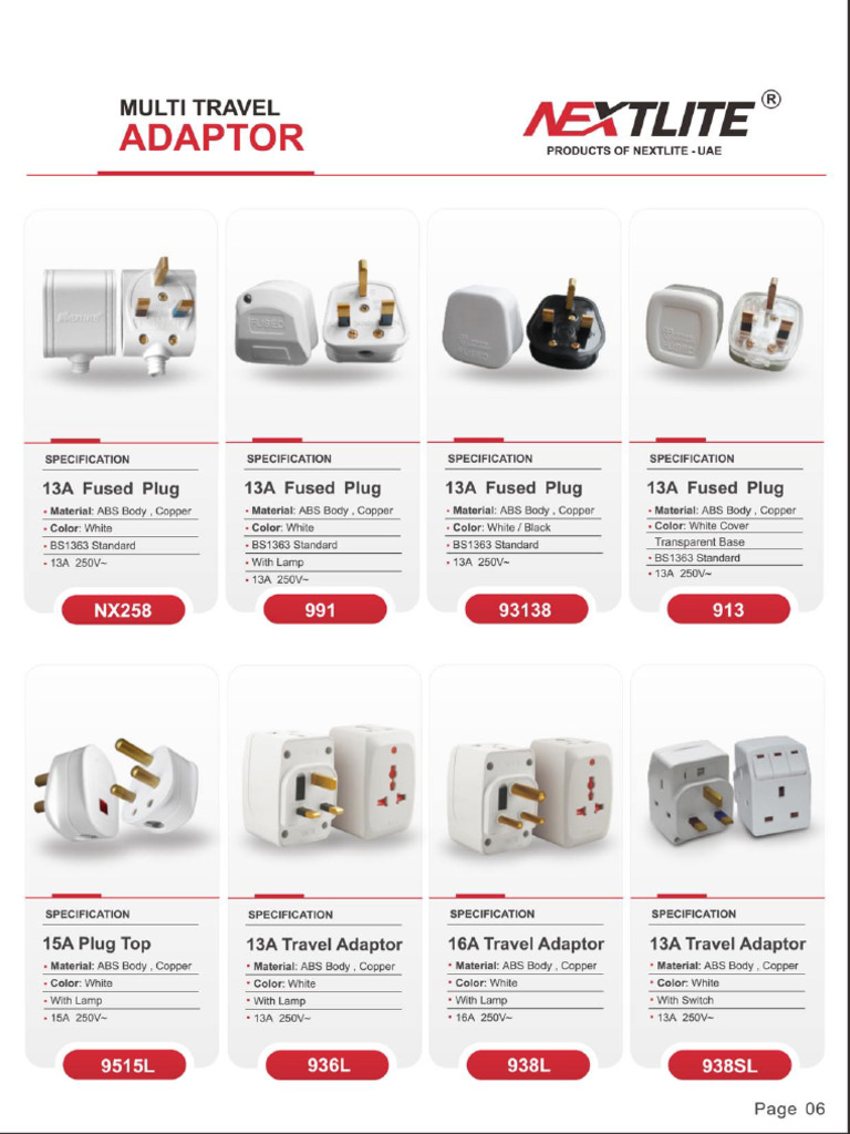 Multi Travel Adaptor Specification Page1 | PDF