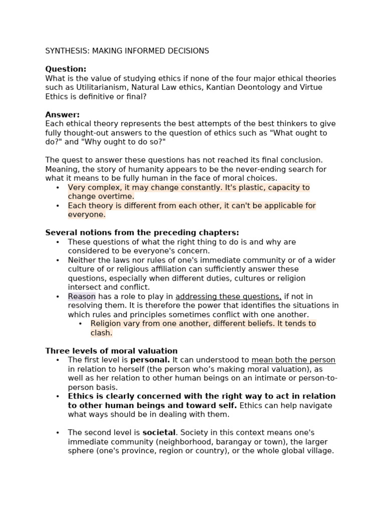 Ethics Mock Exam Pdf Utilitarianism Virtue Ethics