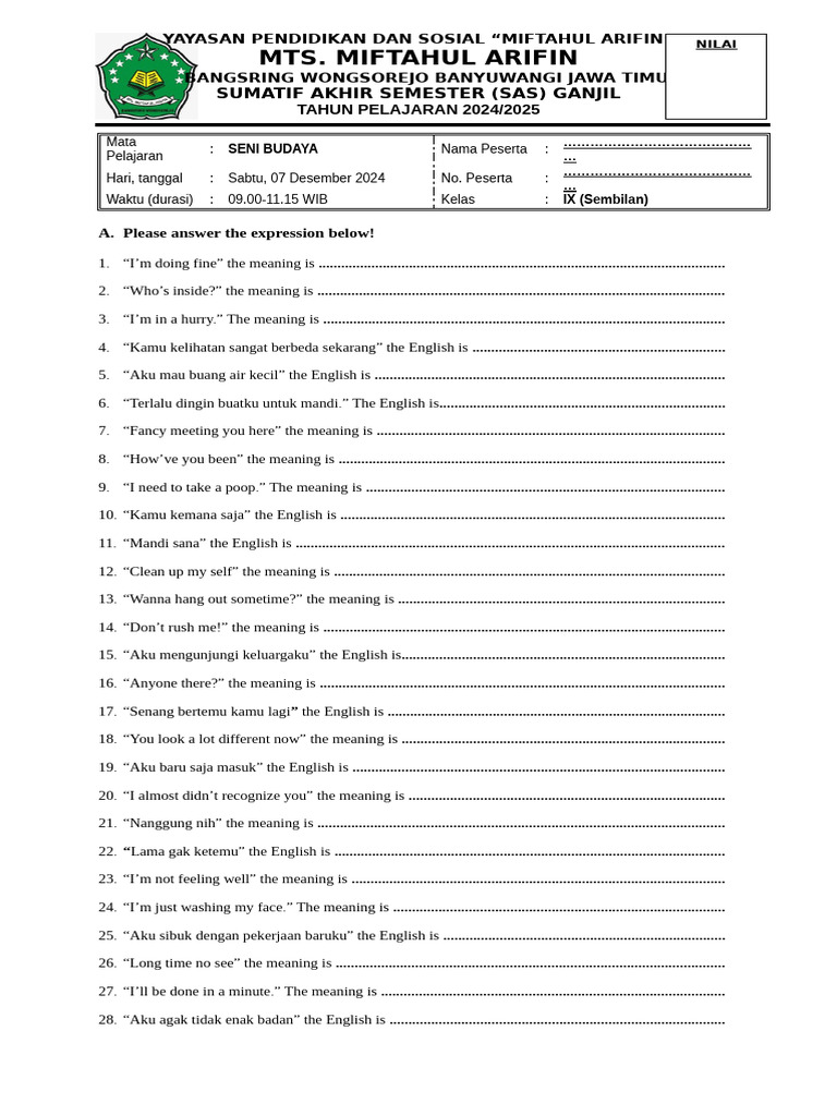 Sas Senbud 9 Ganjil 2024 Baru Pdf