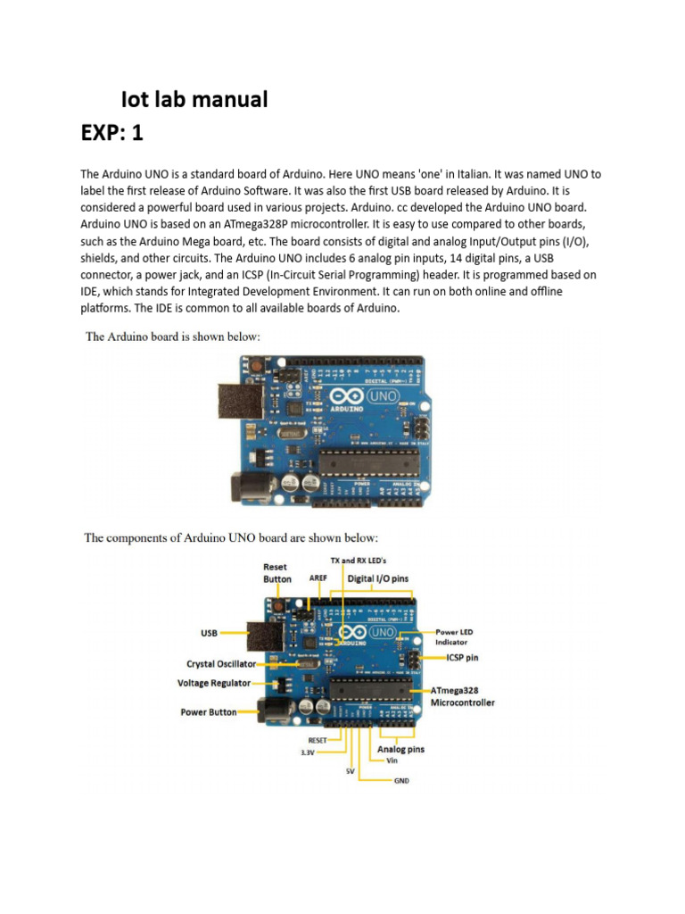 Iot lab manual exp 1 and 2 | PDF