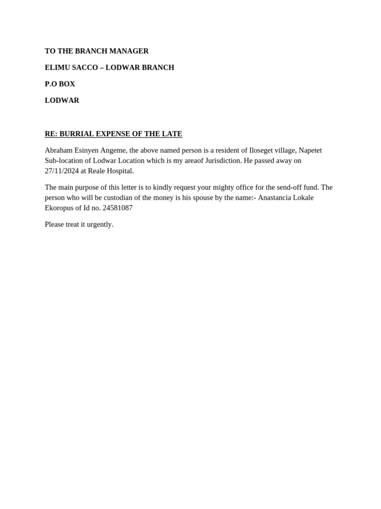 To The Branch Manager | PDF