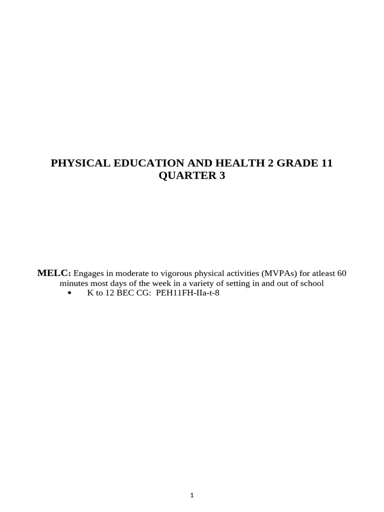 M4 - Division Self Learning Modules Peh 2 Melc 4 | PDF | Physical Fitness | Clinical Medicine