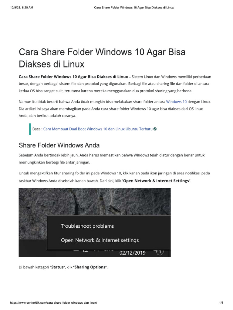 Cara Share Folder Windows 10 Agar Bisa | PDF