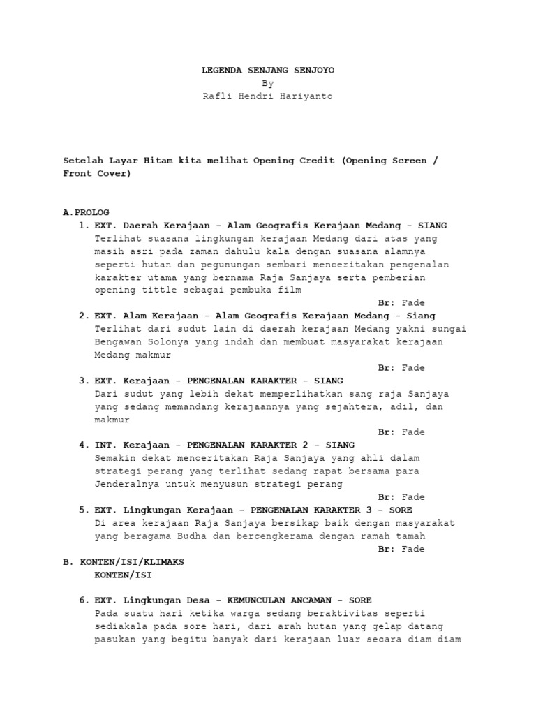 NASKAH FULL LEGENDA SENJANG SENJOYO (1) | PDF