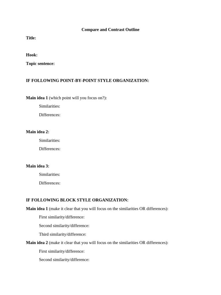 Writing a Compare/Contrast Essay | PDF