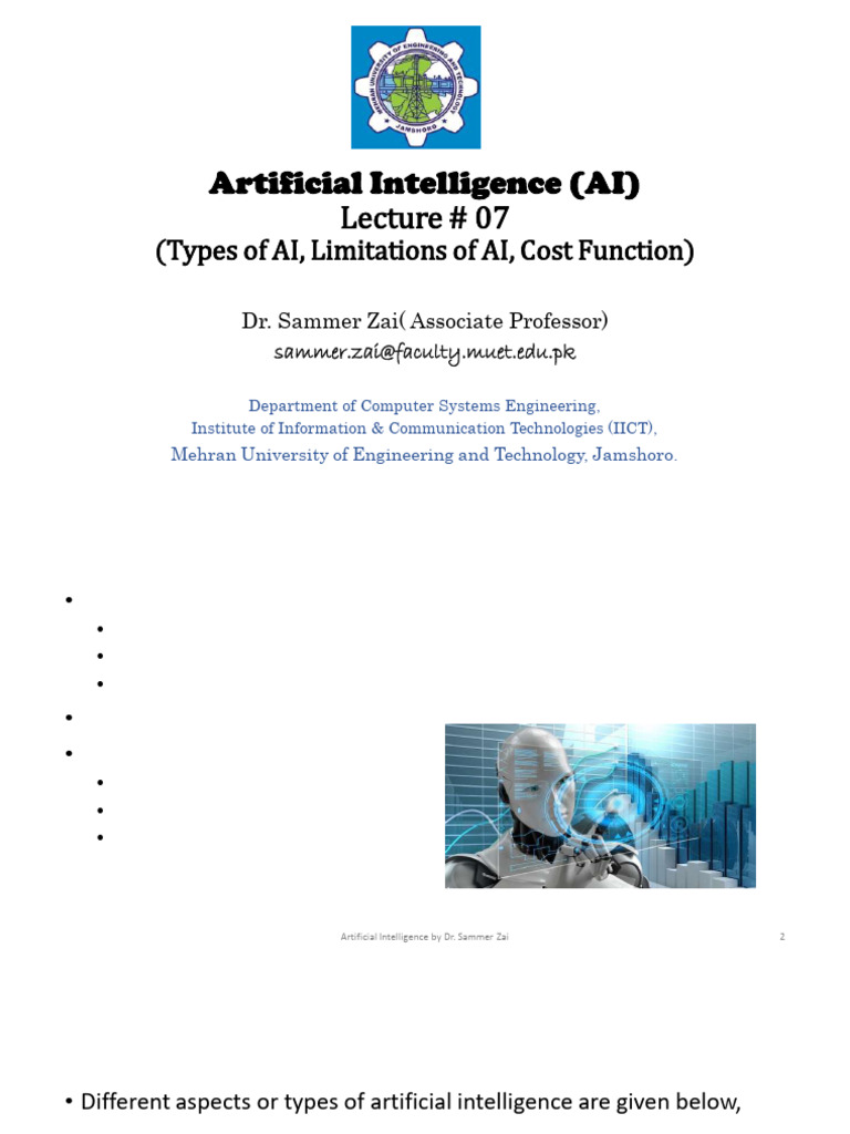 AI-Lecture-07 (Types of AI-Fake-Real-GenAI and Cost Function) | PDF ...