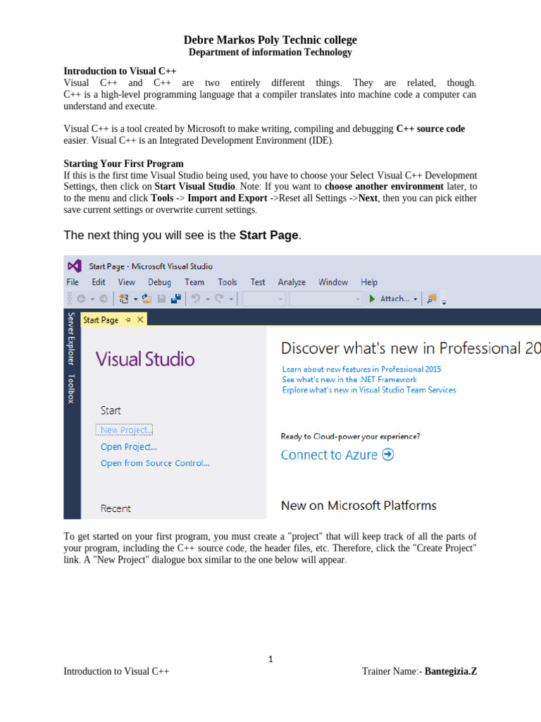 introduction to Visual Cpp | PDF | C++ | Computing