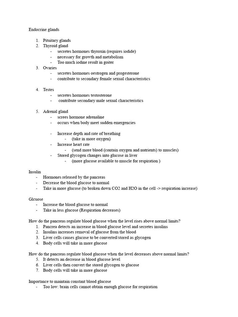 Chp 7 Chemical Coordination Pdf Glucose Hormone
