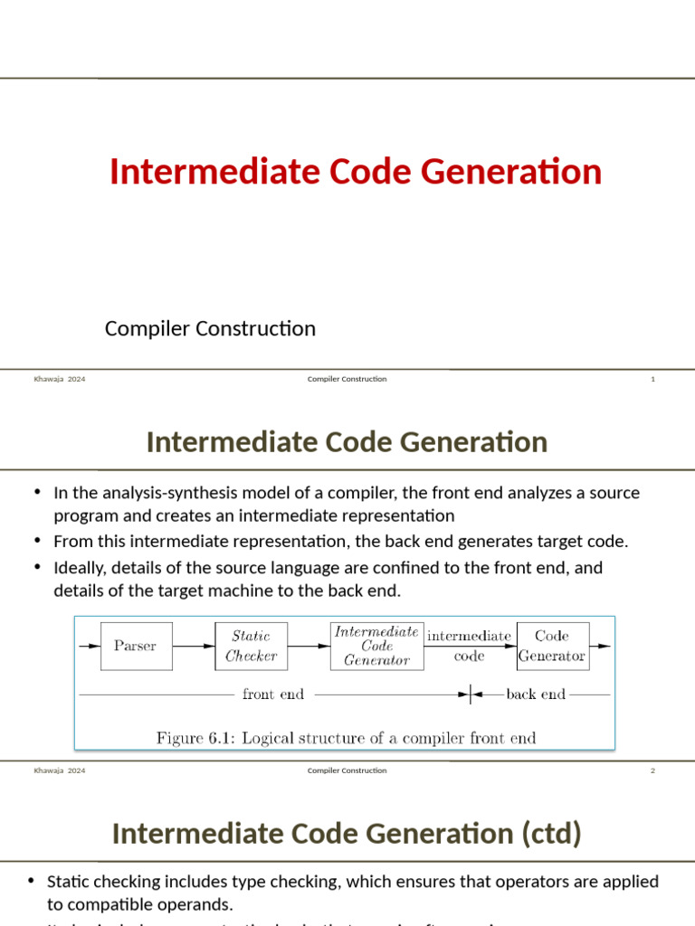Intermediate Code Generation in Compilers | PDF | Compiler | Computer Engineering