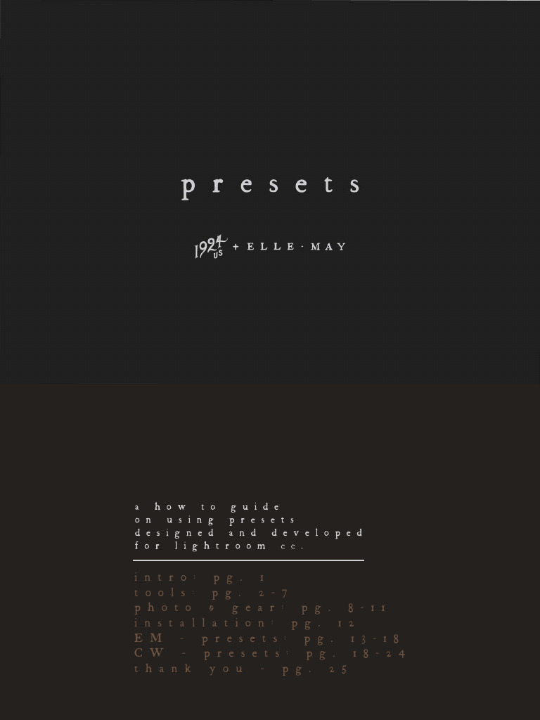 PRESETS_GUIDELINE | PDF