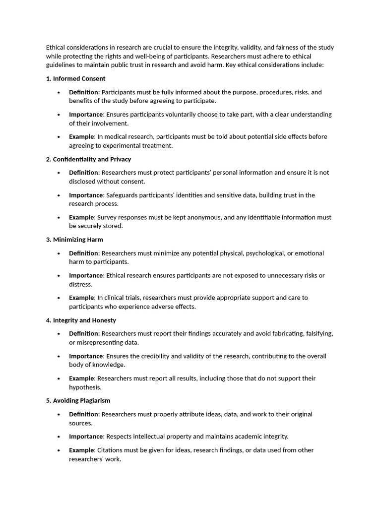 Ethical Considerations in Research | PDF | Informed Consent | Clinical ...