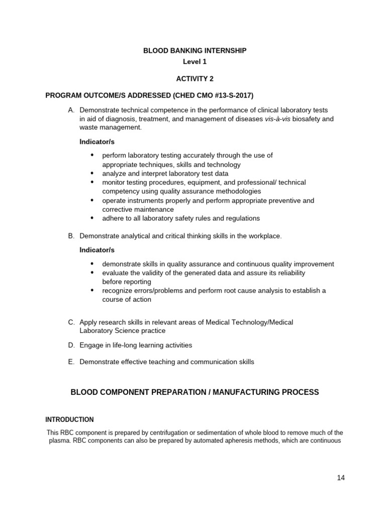 Activity 2 (Blood Banking) | PDF | Platelet | Blood