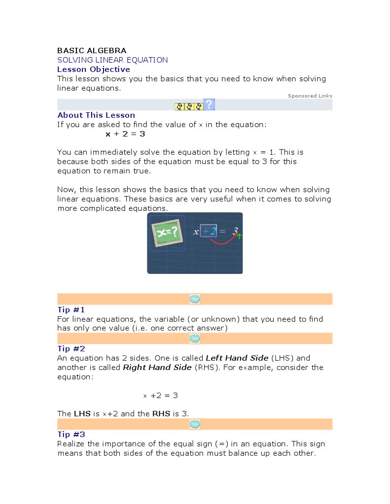 Solving Linear Equations: A Step-by-Step Guide to Mastering the ...