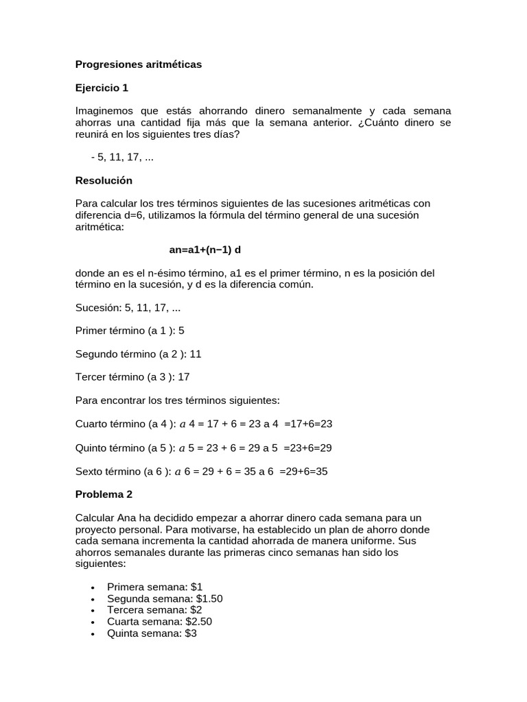 Progresiones | PDF | Matemáticas